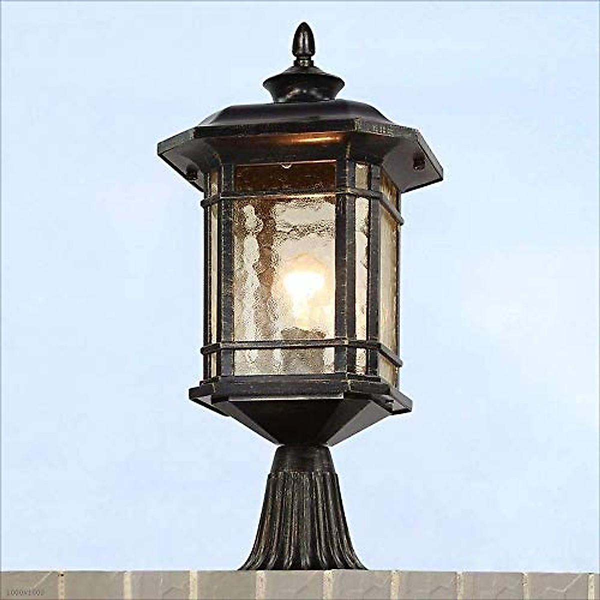 Lights Outdoor Courtyards Park Pathway Pillar Lighting Fitting Lawn Glass Lantern Waterproof IP65 Outdoor Aluminum Post Lamp High Brightness Outside Street Light Outdoor Post Lights Stadium