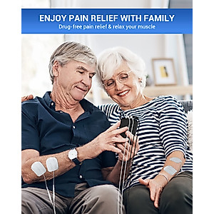 Comfytemp 4 Outputs TENS Unit Muscle Stimulator for Pain Relief, Unlimited Mode (24 Modes with DIY) EMS TENS Stim Machine Back Pain Relief Products for Neck, Sciatica, Shoulder, Shock Therapy, 10 Pads