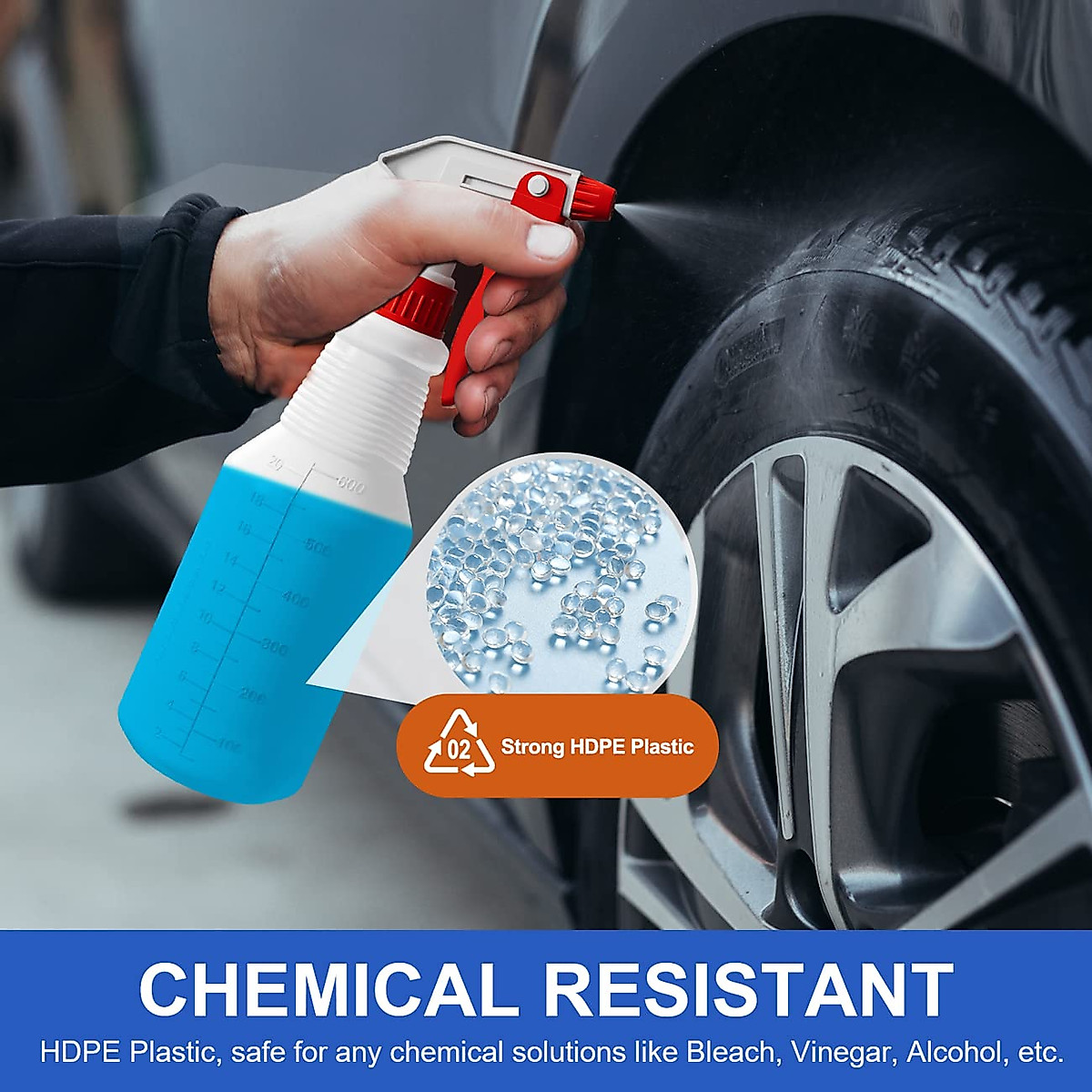 Bealee Plant Mister Spray Bottle (3 Pack, 16 oz), Plastic Empty Sprayer Bottles, Refillable Mist & Stream Water Misting Sprayer for Planting, Cleaning Solutions, Hair Care, Pet, BPA Free