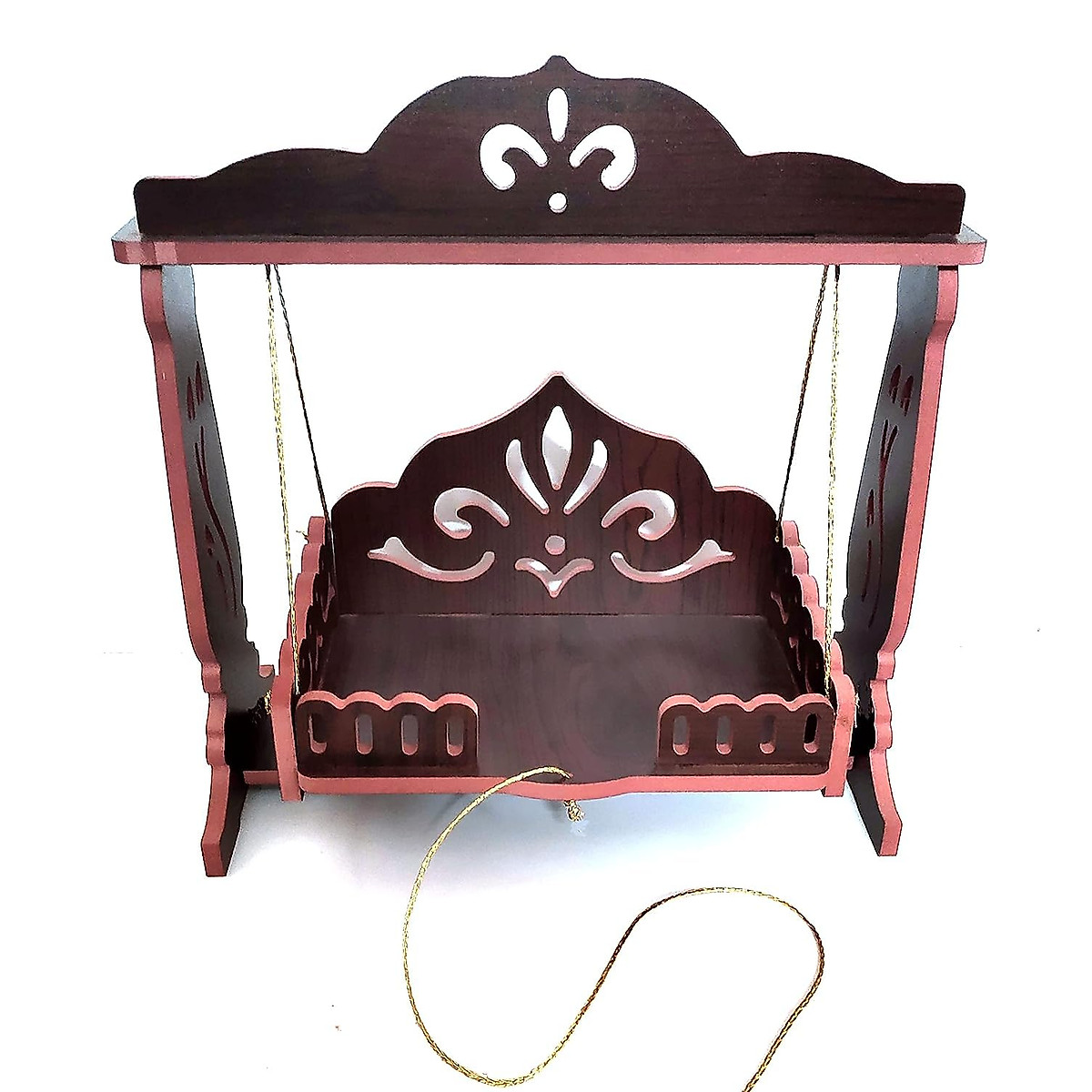 Laddu Gopal Jhula Wooden Temple/Wooden chowki/Laddo Gopal Jhula/Swing/God singhasan