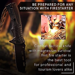 Grand Way Bundle of 2 Items - Pocket Folding Knife - Military Style - Pocket Knives - Tactical Knife - Best EDC Survival Hiking Hunting Camping Knife - Knife with Firestarter and Whistle