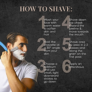 Best Shavette Straight Razor - Replaceable Blade Straight Razor, Metal Handle Shavette, No Stropping or Honing Needed, Great For Beginners, Starter Blade, Hygienic, Close Shave, Leather Case (Blue)