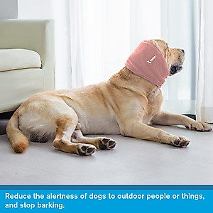 Dog Hoodie, Soft Snoods for Dogs, Breathable Dog Head Wrap Ear Cover for Anxiety Relief and Calming, Ear Wraps for Dogs Reduce Anxiety (Pink, M)