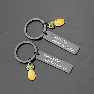 FAADBUK TV Show Inspired Keychain Friendship Keychain Set You Are The Shawn to My Gus Shawn & Gus Gift for Friends (Shawn to My Gus Black)
