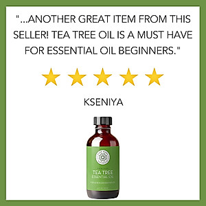 Pure Body Naturals Tea Tree Essential Oil, 4 Fl Oz with Dropper - Undiluted Therapeutic Grade for Your Face, Skin, Hair and Diffuser - 100% Pure Melaleuca Oil for Acne, Toenails