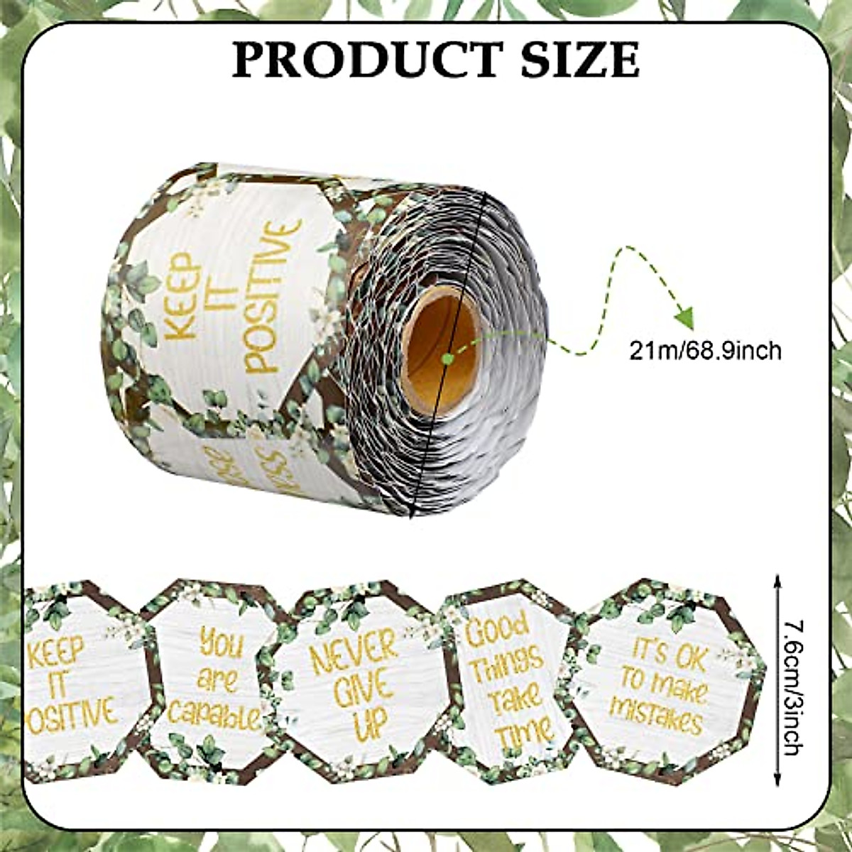Panelee 68.9 Feet Eucalyptus Roll Bulletin Board Border Decor Eucalyptus Positive Sayings Inspirational Quotes Growth Mindset Motivational for Classroom Boards Wall Decor