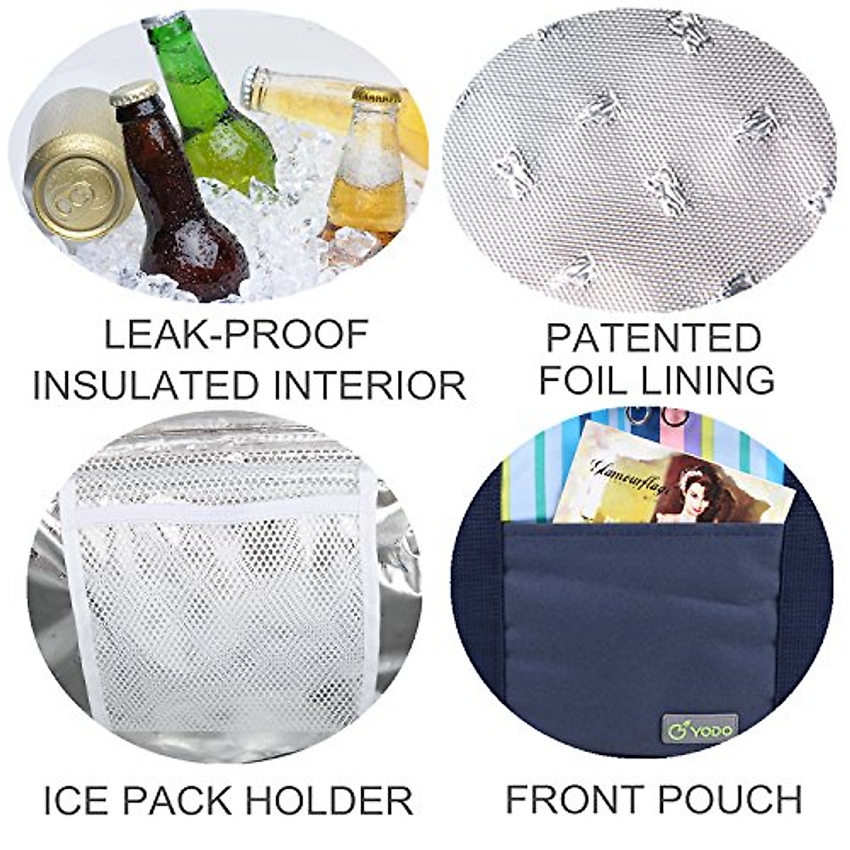 Yodo 25L Collapsible Soft Cooler Bag - Family Size Roomy for Reunion, Party, Beach, Picnics, Sporting Music Events, Everyday Meals to Work