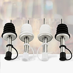 BESTonZON 8pcs Stainless Cover Bottles Pourers Liquor Syrup Pours for or Xmas Bottle Covers with Supplies Wine Steel Caps Pour Festive Vinegar Oil Siamese Spout Cork Spouts Design