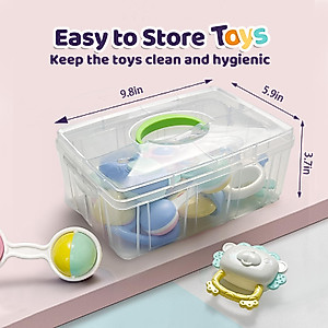 Cuterabit 13PCS Baby Rattles 0-6 Months, Baby Teething Toys with Storage Case, Infant Toys 0-3-6-12 Months, Baby Girl Toys, Best Newborn Christmas Gift for Babies Infants Boy Girl