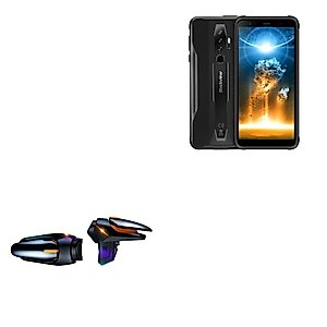 BoxWave Gaming Gear Compatible with Blackview BV6300 Pro - Touchscreen QuickTrigger Auto, Trigger Buttons Autofire Gaming Mobile FPS - Jet Black