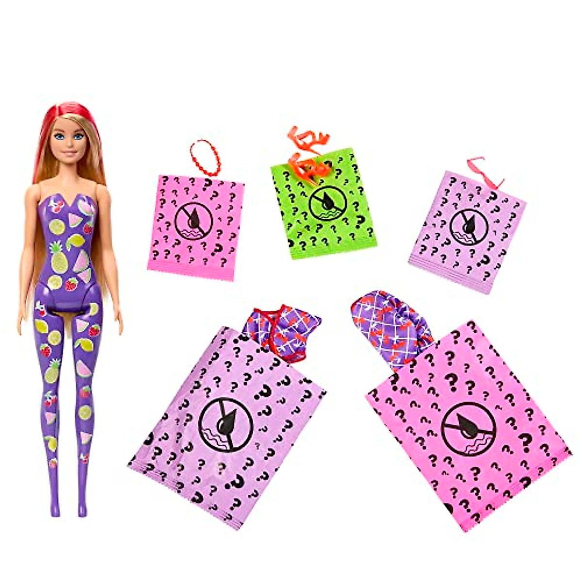 Barbie Color Reveal Doll & Accessories, Scented Sweet Fruit Series, 7 Surprises, 1 Barbie Doll (Styles May Vary)