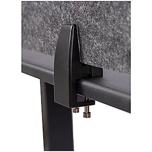 Stand Up Desk Store ReFocus Raw Clamp-On Acoustic Desk Divider Mounted Privacy Panel to Reduce Noise and Visual Distractions (Anthracite Gray, 47.25" x 16")