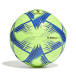 adidas unisex-adult FIFA World Cup Qatar 2022 Al Rihla Club Soccer Ball, Signal Green/Pantone/Black, 5