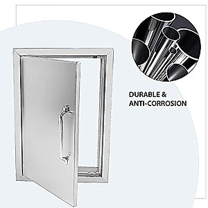 Karpevta Outdoor Kitchen Door 17" W X 24" H BBQ Single Access Door Stainless Steel Wall Construction Vertical Door for Outdoor Kitchen Grilling Station or Commercial BBQ Island