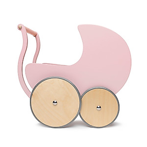 Kinderfeets Pram Walker - Toy Stroller for for Babies, Kids, and Toddlers | Sustainable and Eco-Friendly | 2-in-1 Walker and Stroller Design (Rose)