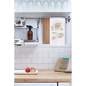 C&F Home Sunflower Flour Sack Kitchen Towel Decor Decoration 18" x 27" White