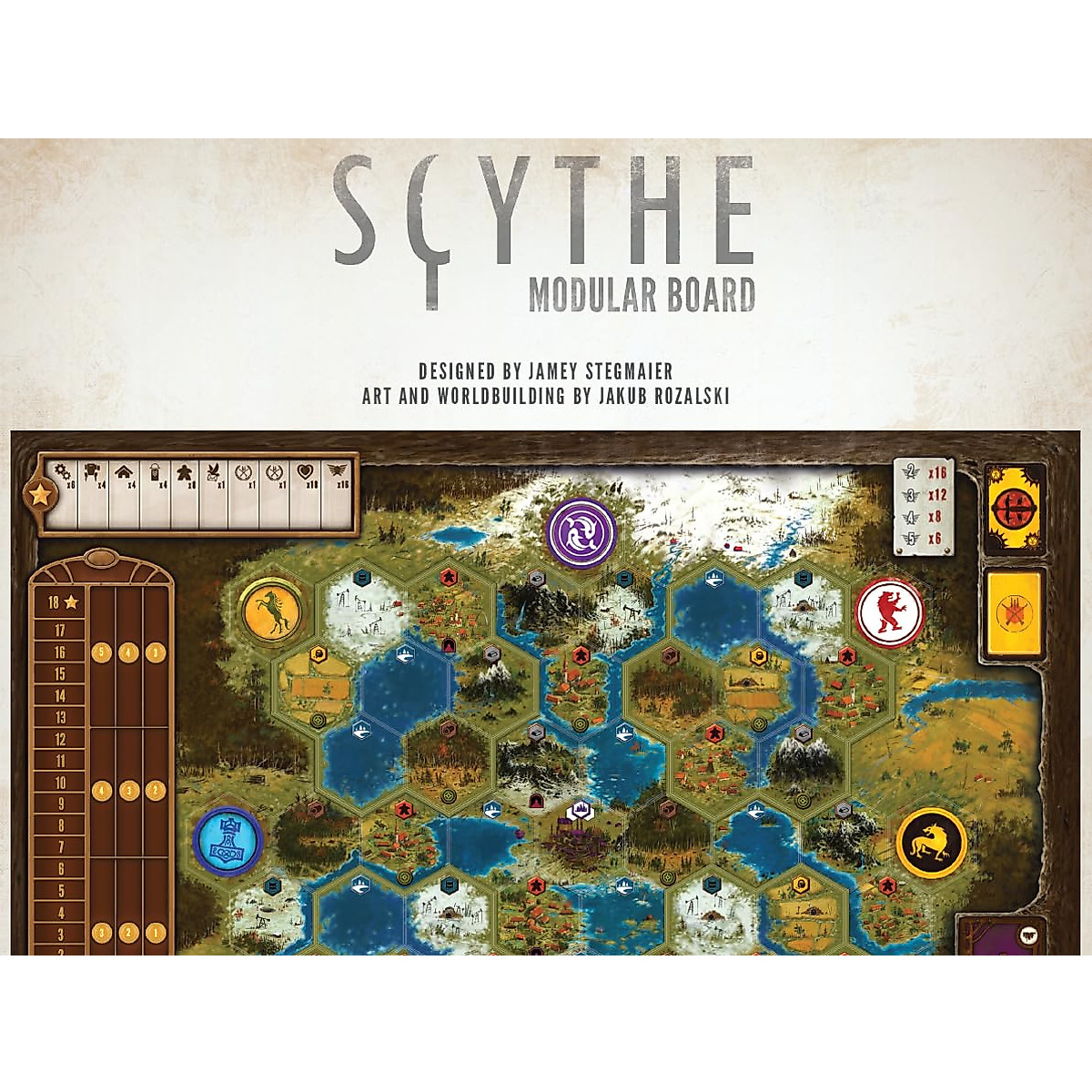 Stonemaier Games: Scythe Modular Board | Change The Map and Faction Locations to Add Variability to Your Scythe Game | Add to Scythe (Base Game) | 1-7 Players, Ages 14+