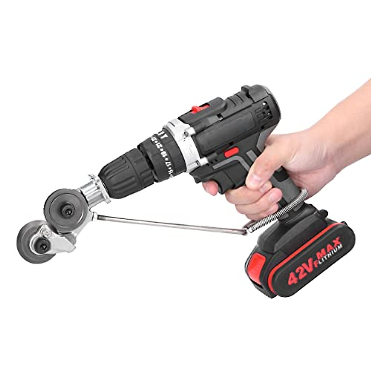 Geevorks Electric Drill Plate Cutter, 2024 New Metal Nibbler Drill Attachment with Adapter 0.8mm, DIY Metal Drill Attachment for Cutting Iron, White Sheet, Steel,Copper, Aluminum