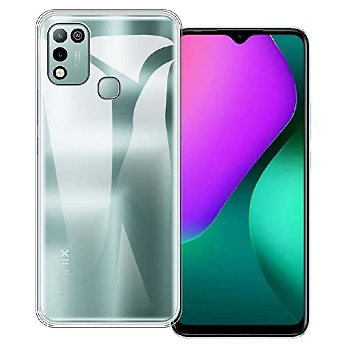 Shantime Infinix Hot 10 Play Case + Universal Mobile Phone Lanyards, Neck/Crossbody Soft Strap Silicone TPU Cover Bumper Shell for Infinix Smart 5 India (6.82”)