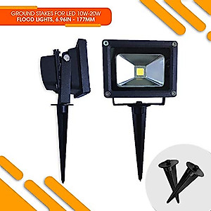 DEMASLED 10 pcs Metal Ground Stake for 10W - 20W LED Flood Light Holder 6.6 in - 16.8cm for Outdoors, Gardens and Yard