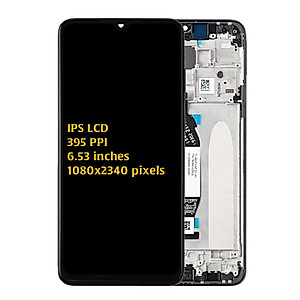 A-MIND for XiaoMi Redmi Note 8 Pro 6.53inchTouch Screen Digitizer LCD Display Assembly Replacement Kits,with Screen Protector+Tools (Black with Frame)