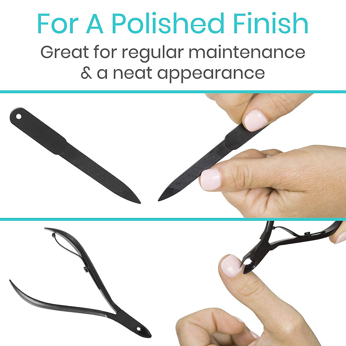 Vive Nail Clipper Set (15 Piece) - Manicure Repair Tools for Grooming, Pedicures, Toe Care, Women, Men, Girls - with Fingernail File, Clipper, Cuticle Trimmer, Tweezers, Ear Pick - for Travel, Home