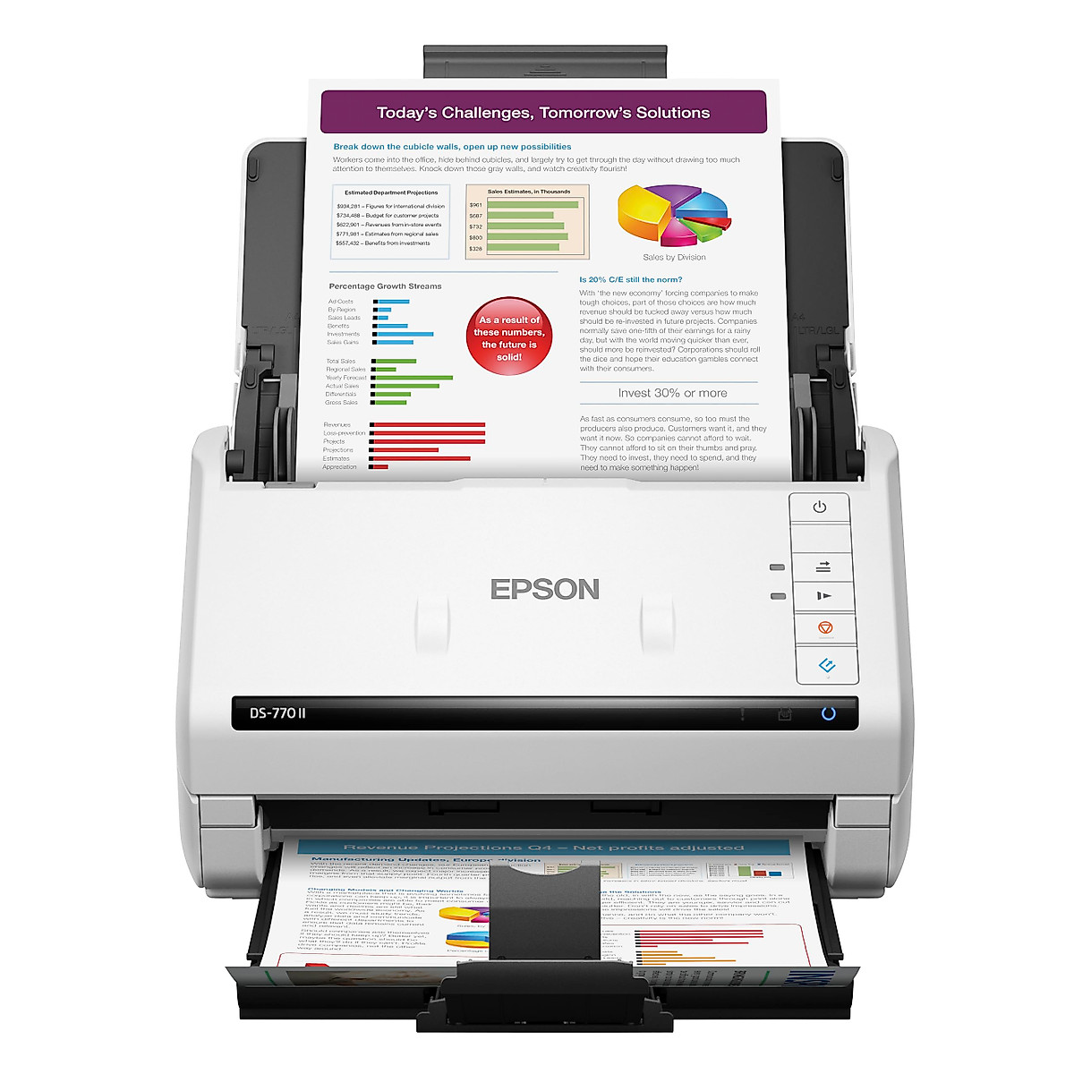 Epson DS-770 II Color Duplex Document Scanner for PC and Mac, with 100-page Auto Document Feeder (ADF), Twain and ISIS Drivers