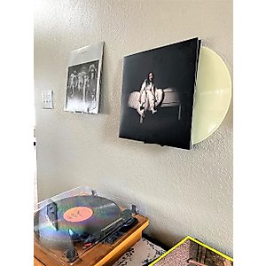 3d Lasers Lab Wall Mount Vinyl Record Display/Shelf [5-pk] - Display Your Albums Without Damaging Your Walls, Perfect for Office, Home, Dorms, and Apartments (Black, 5)