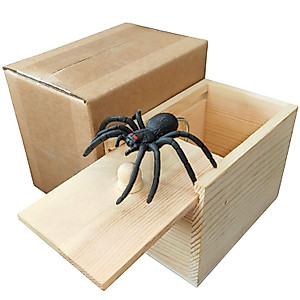 GIIOASA Fun Spider Money Surprise Box,Rubber Spider Prank Box,Handcrafted Spider in a Box Prank