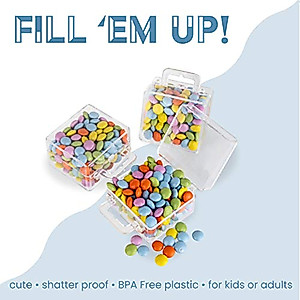 Hammont Suitcase Shaped Acrylic Candy Boxes - 12 Pack - 2.55"x1.96"x1.18"- Perfect for Weddings, Birthdays, Party Favors and Gifts | Designer Cute Clear Lucite Plastic Treat Containers