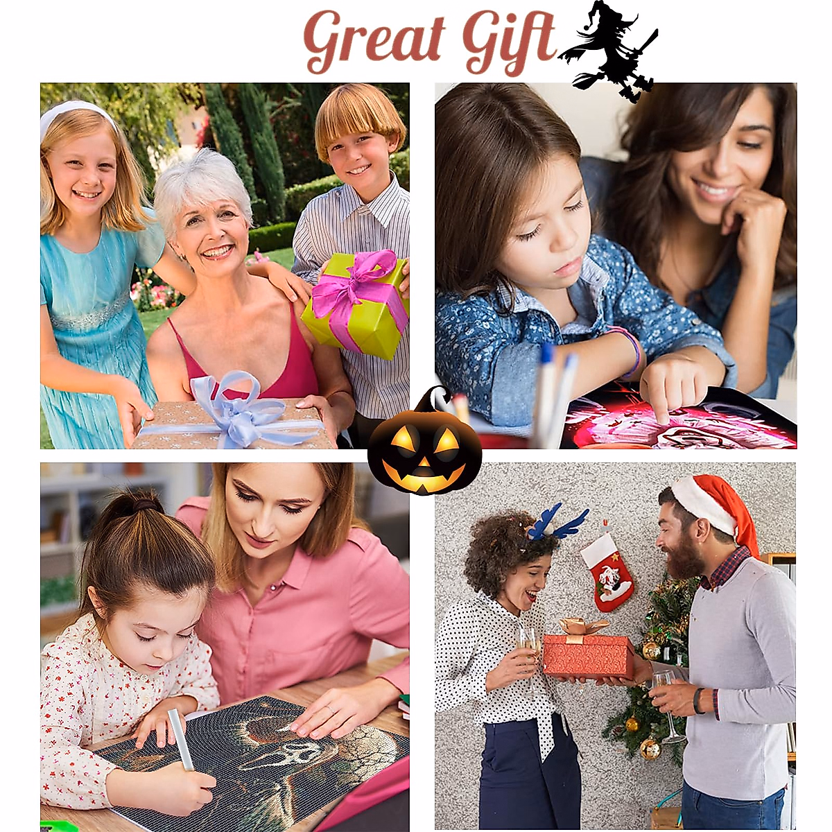 FLJZCZM Fall Pumpkin Diamond Painting Art Kits for Adult,Halloween Gnome DIY 5D Round Full Drill Crafts Diamond Gem Dotz Art Kit Gifts for Beginners Home Wall Decor Christmas Thanksgiving 12"x16"