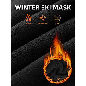ROCKBROS Ski Mask Balaclava Winter Mask for Men Baclava Cold Weather Thermal Black