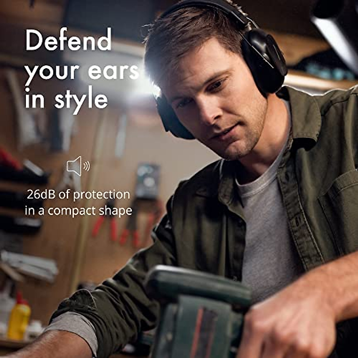 Alpine Defender Adult Earmuffs for Noise Reduction - Premium Noise Protection Headphones for Study, Focus, Work & Sensory Overload - Light-Weight Design - Adjustable Headband - All Day Comfort - 22dB