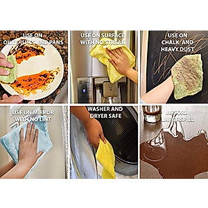 Easy Theory Free of Stain and Grease, Odor Delaying, Thick Absorbent Wood Fiber Dish Towels Cloths, All Purpose for Kitchen and House, Washing Dishes