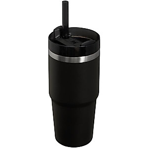 Stanley Quencher H2.0 Tumbler with Straw 14 oz | Flowstate 3-Position Lid | Cup Holder Compatible for Travel | Insulated Stainless Steel Cup | BPA-Free | Black 2.0