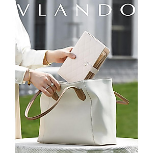 Vlando Travel Jewelry Organizer Case, Jewelry Storage Book Ring Binder with Clear Zipper Velvet Jewelry Pouches Bags for Rings,Necklace,Earrings,Christmas Gifts for Women-Cream White