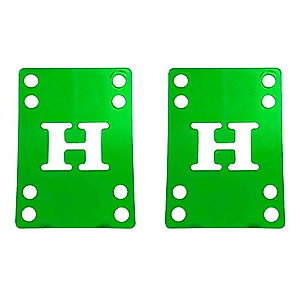 Dime Bag Skateboard Bushings (for 2 Trucks) + Green Riser Pads and 1" Phillips Hardware (98A Black)