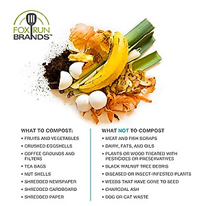 Fox Run Black Ceramic Kitchen Compost Bin for Countertops