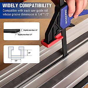 WORKPRO 9" Track Saw Clamps, Quick Release Track Saw Guide Rail Clamp for Woodworking, Circular Saw Guide Rail System, 150lbs Load Limit x 2-1/2" Throat Depth, 2PC