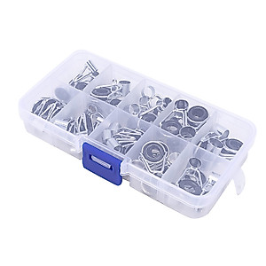 90Pcs Fishing Rod Pole Ring Stainless Steel Ceramics Fishing Rod Repair Kit Fishing Rods and Accessories