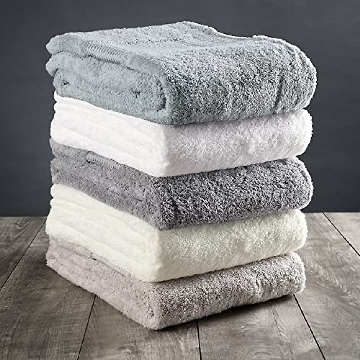 Delilah Home - 100% Organic Bath Towel Set, Ultra-Soft, & Absorbent Turkish Organic Cotton Spa Towels - Eco-Friendly & Vegan (Two Pieces Each 13x13, 16x30, 30x54) Pack of 6, White