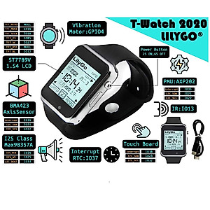 youyeetoo ESP32 T-Watch-2020 with 1.54 Inch Touch Display and programmable Wearable Environmental Interaction