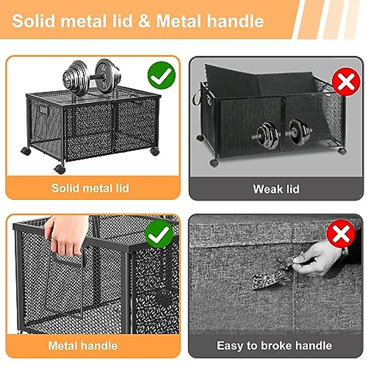 TOPCHASE Toy Box, Toy Storage Organizer 70L with Wheels and Lids, Collapsible Sturdy Metal Toy Chest for Stuffed Animal Storage, Kids Toy and Dog Toy, Black Toy Storage Bin for girls and boys, 1 Pack