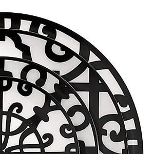 OUSIKA Plates Four-Piece Ceramic Plate Hand-Painted Red Art Creative Round Tableware Dinner Plate Set Wedding Pasta Charging Plate Plate (Color : Green)