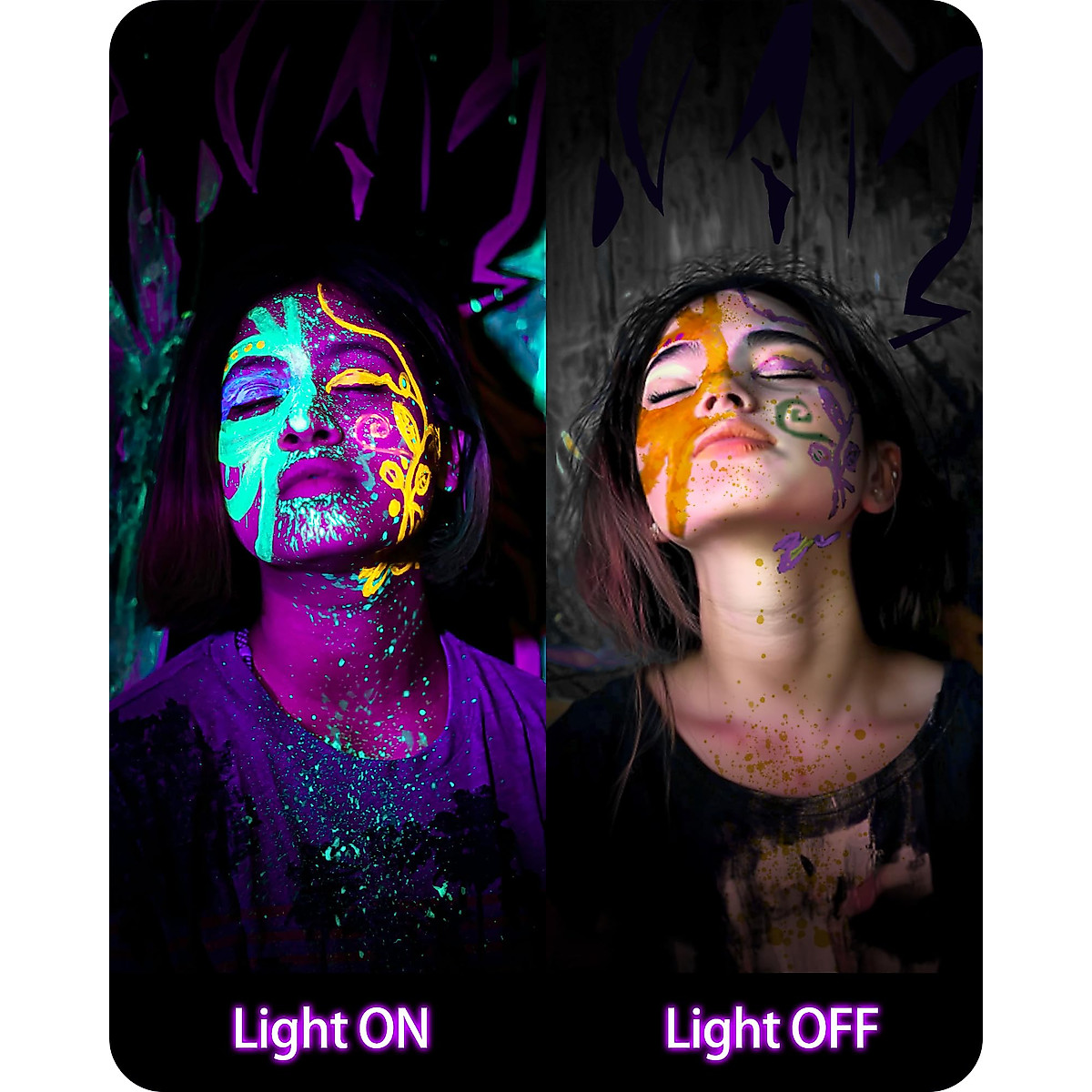 EDISHINE 6 Pack Black Light Bulb, 120V 9W UV Blacklight Bulbs with UVA Level 385-400nm, A19 E26 Base, LED Black Light Bulb for Blacklight Party, Body Paint, Fluorescent Poster, Halloween, ETL Listed