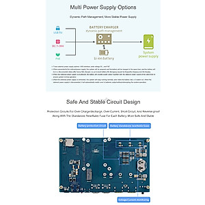 Mini-Computer PoE UPS Uninterruptible Power Supply Base Board Designed for Raspberry Pi Compute Module 4 with Gigabit Ethernet Dual HDMI Quad USB2.0 @XYGStudy (CM4-POE-UPS-BOX)