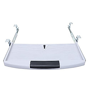 NUOBESTY Desk Keyboard Tray Keyboard Tray Under Desk Out Underdesk Keyboard Drawer Under Table Desk Keyboard Organizer with Sliding Mount System for Office Home Typing Grey Computer Keyboard Stand