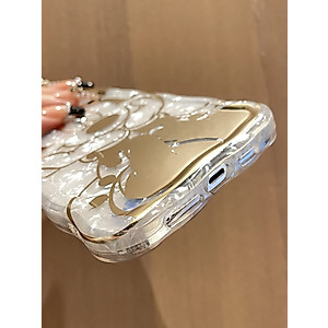 Filaco Cute Case for iPhone 14 Pro Max, Curly Wave Frame Shape Minnie Glitter Cover, Slim Thin Full Camera Lens Protection Case for Women & Girls