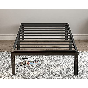 Eavesince Twin Bed Frames No Box Needed 18 Inch Tall Max 1000 Pound Heavy Duty Metal Twin Size Platform Easy Assembly Noise Free Black