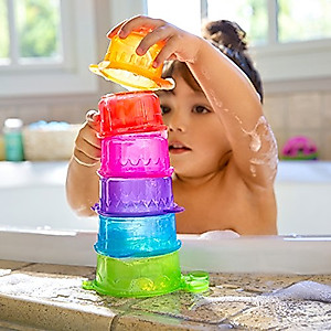 Munchkin® Caterpillar Spillers™ Stacking and Straining Cups Baby and Toddler Bath Toy